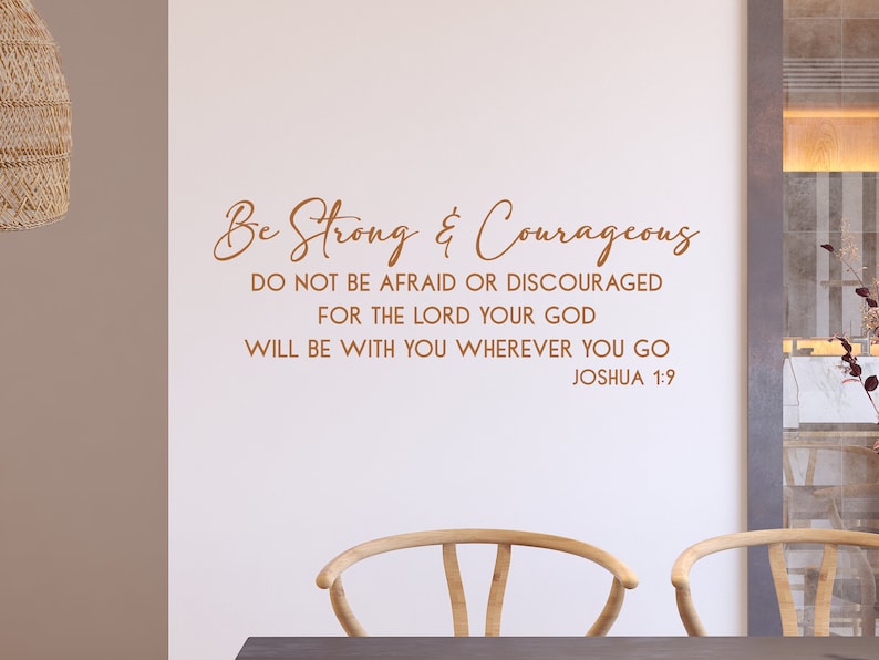Be Strong and Courageous Wall Decal - Scripture Wall Decal - Bible ...