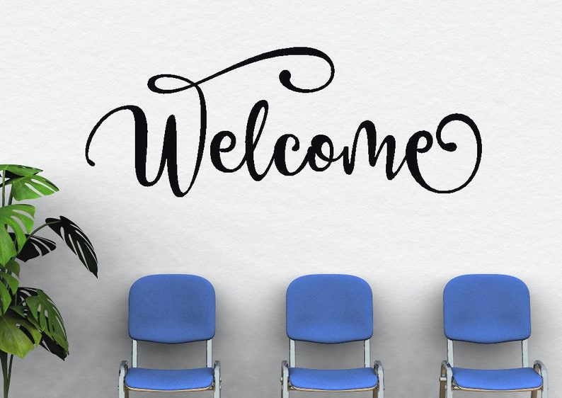 Welcome Wall Decal Welcome Wall Sticker Welcome Vinyl Decal | Etsy