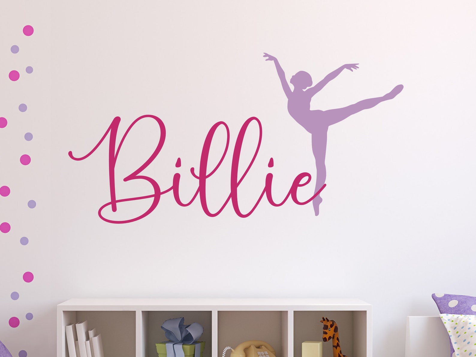 Dance Name Wall Decal- Dance Wall Decal- Ballet Wall Decal- Girls Name ...