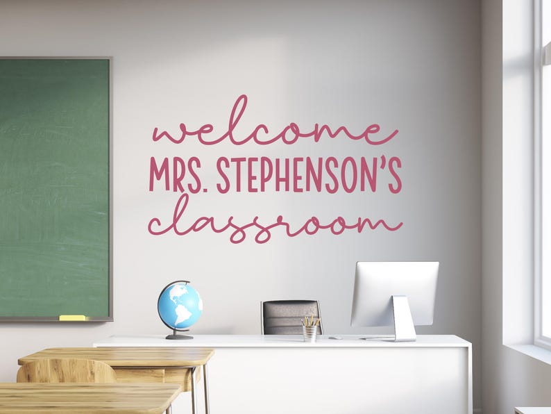 Custom Classroom Door Decal: Welcome Teacher Name Vinyl Sticker - Etsy
