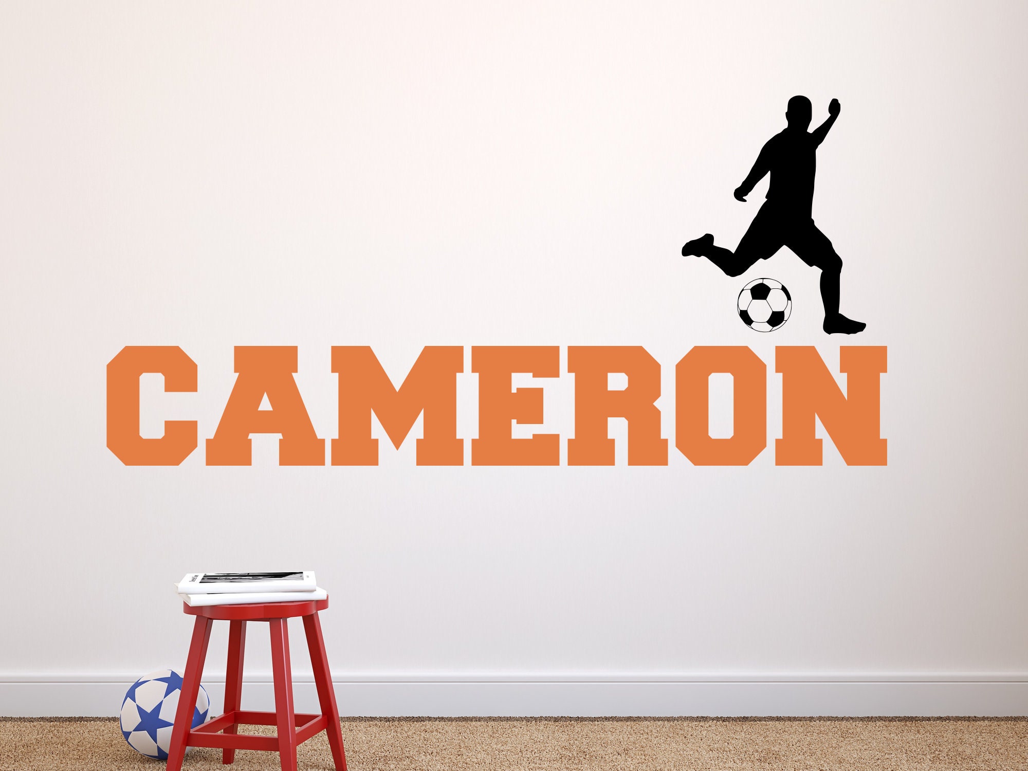 Soccer Name Decal Soccer Wall Decal Soccer Name Wall Decal | Etsy