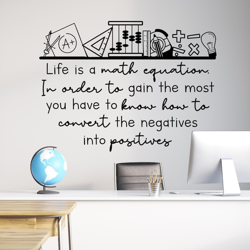 High School Math Wall Decal - Etsy