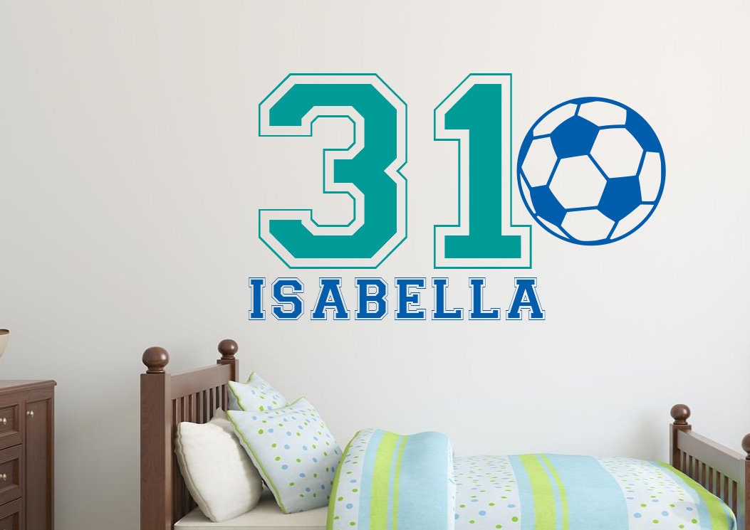 Soccer Name Decal Soccer Wall Decal Soccer Custom Name | Etsy