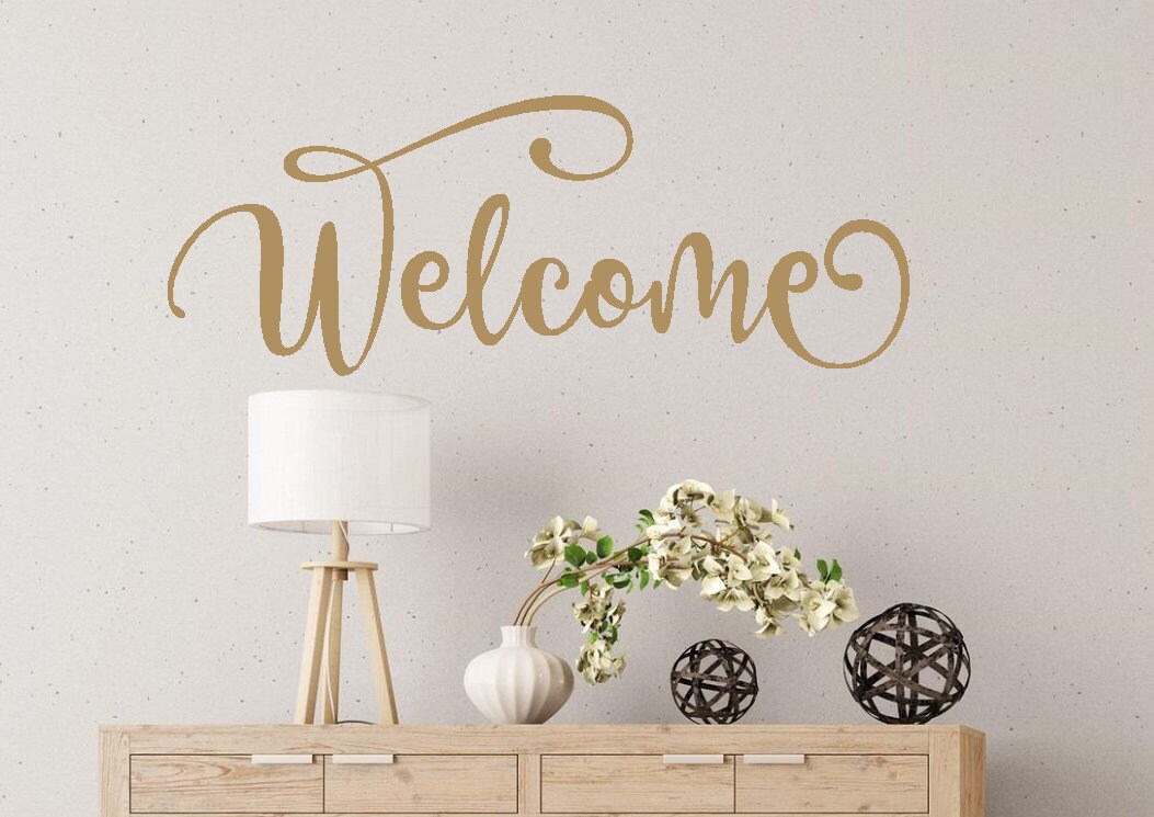 Welcome Wall Decal Welcome Wall Sticker Welcome Vinyl Decal - Etsy