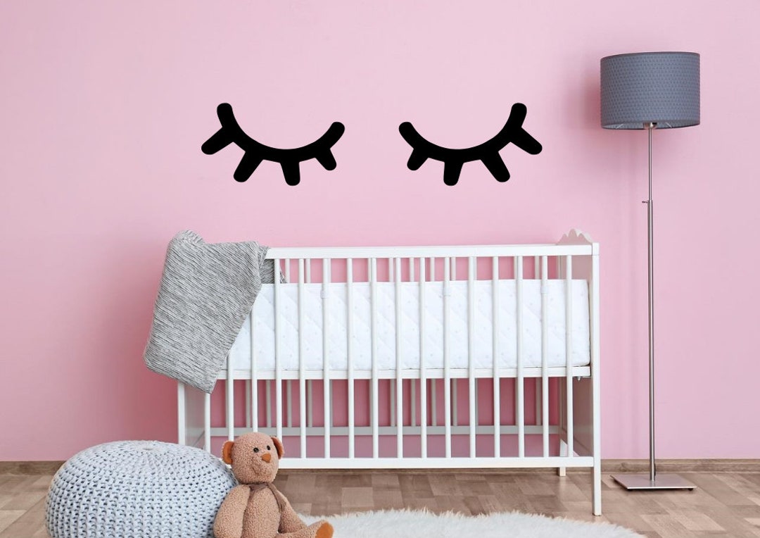 Sleepy Eyes Wall Decal - Eyelash Wall Decal - Sleepy Eyes Nursery ...