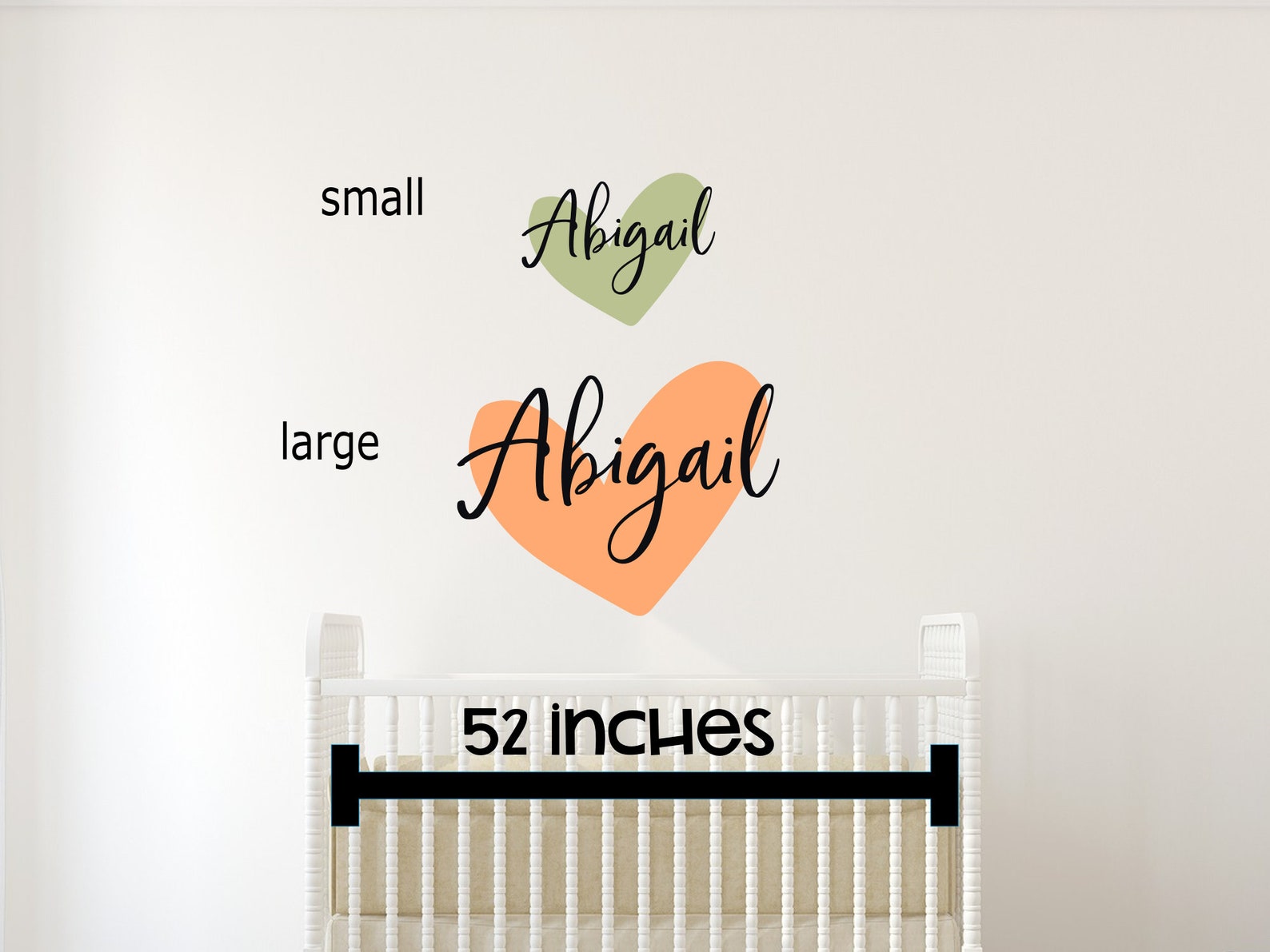 Girls Name Decal Heart Girls Name Wall Decal Heart Name - Etsy