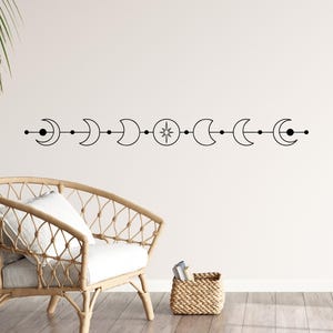 Moon Phases Wall Decal - Moon Phases Decal - Moon Phases Vinyl Decal ...