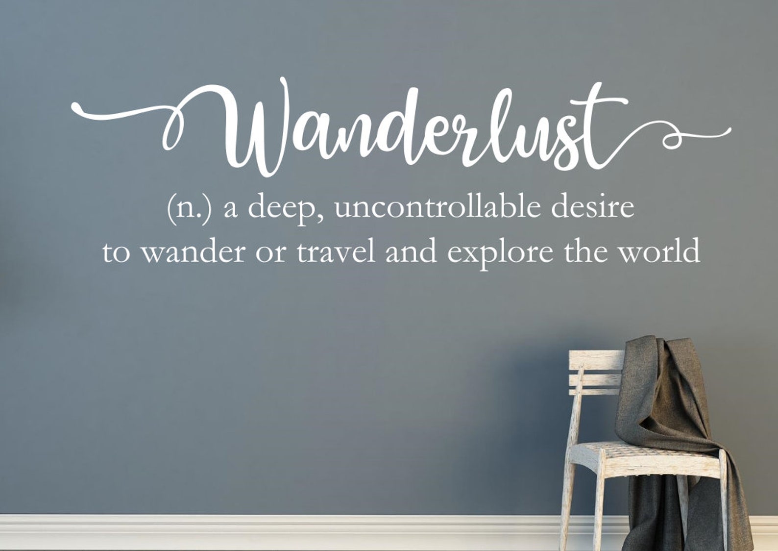 Wanderlust Wall Decal Wanderlust Definition Travel Wall | Etsy