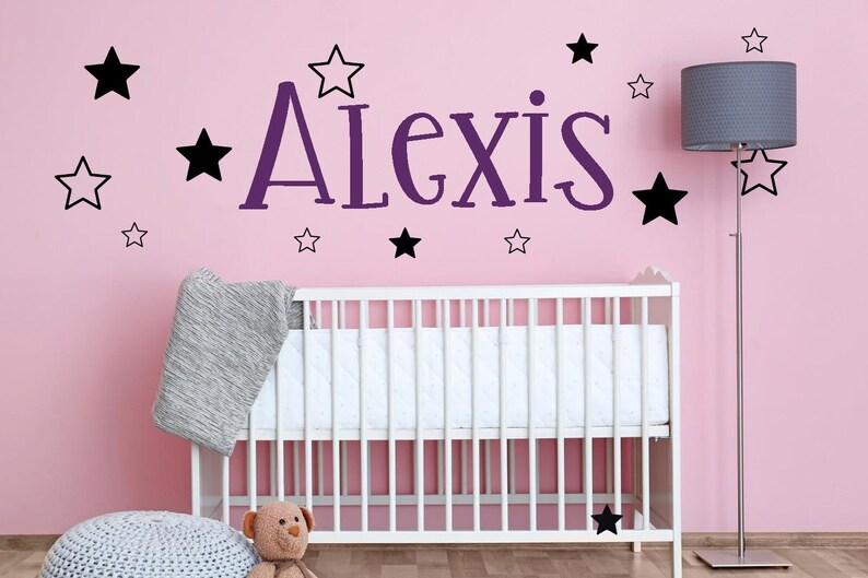Name With Stars Wall Decal Name Wall Decal Stars Nursery - Etsy