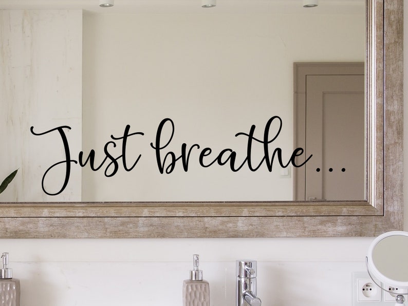 Just Breathe Wall Decal - Breathe Decal - Massage Therapist Decal ...
