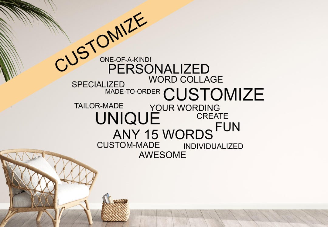 Custom Word Collage Wall Decal: Personalized Word Art - Etsy
