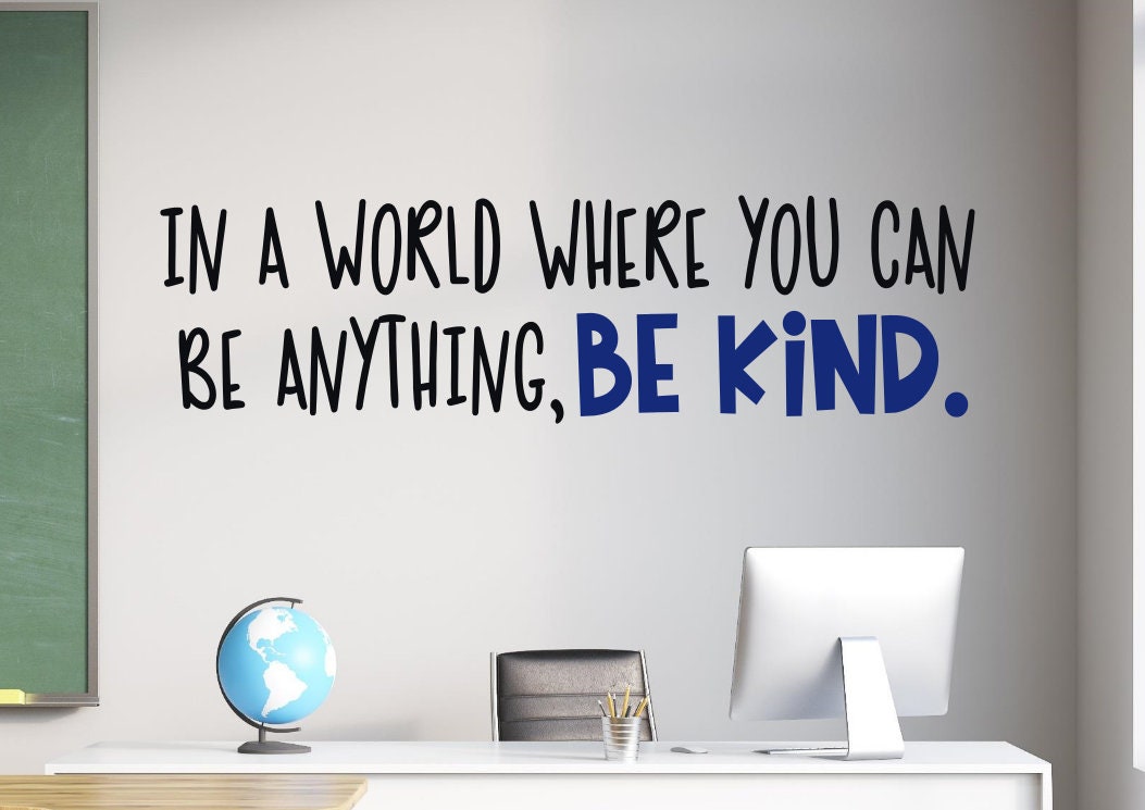Be Kind Decal - Be Kind Wall Decor - Be Kind Wall Decal - Kindness Wall ...