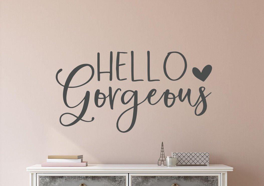Hello Gorgeous Wall Decal Hello Gorgeous Mirror Decal | Etsy