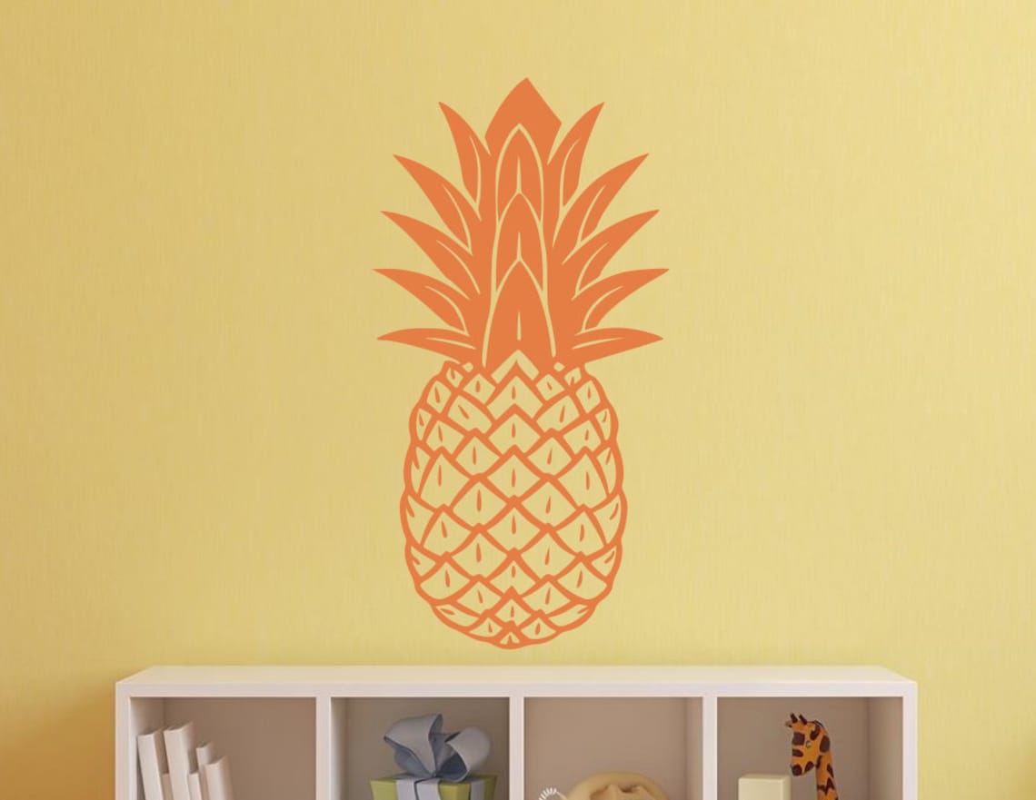 Pineapple Wall Decal- Pineapple Wall Decor- Pineapple Vinyl Decal ...