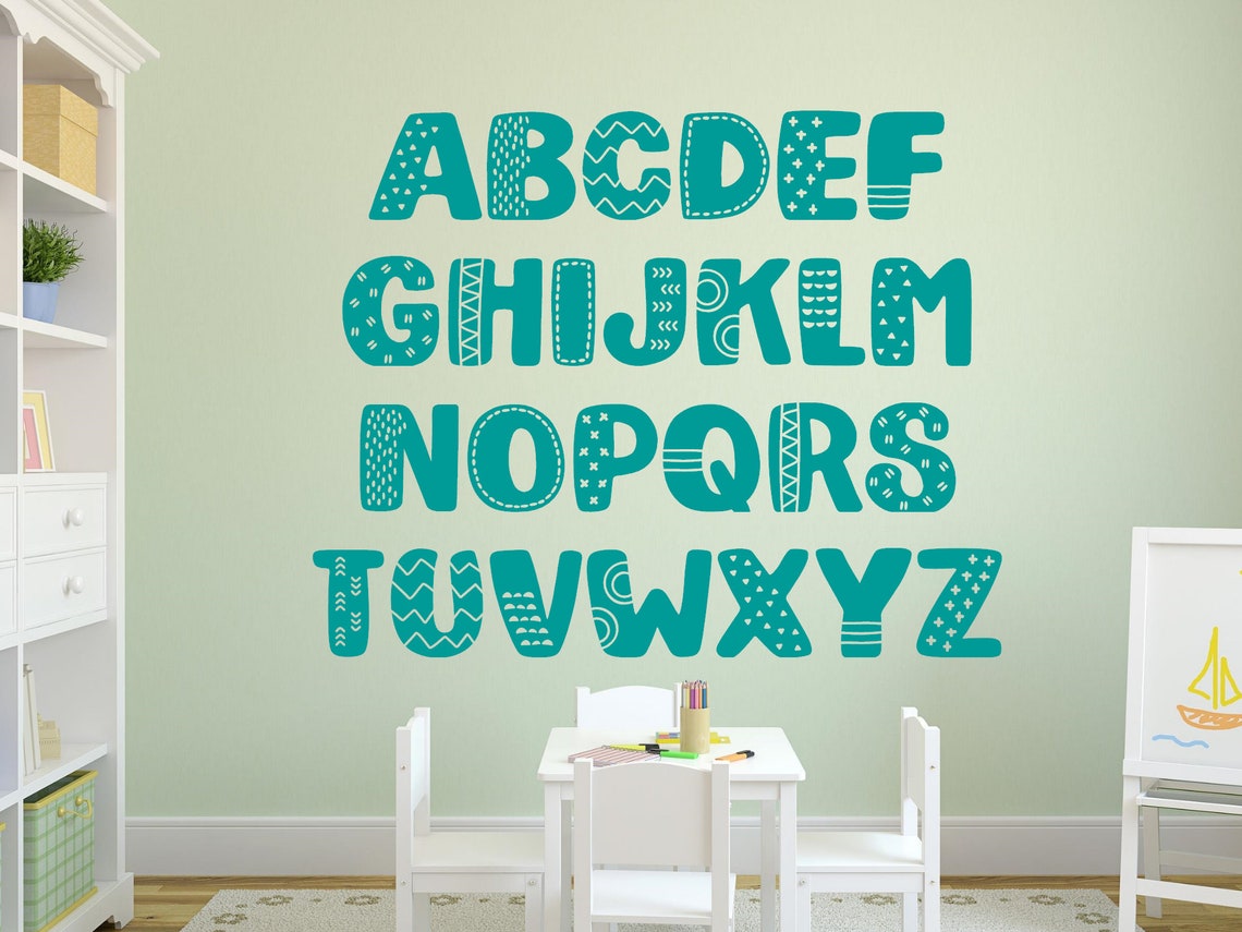 Alphabet Wall Decals ABC Decals Alphabet Decals ABC Wall - Etsy
