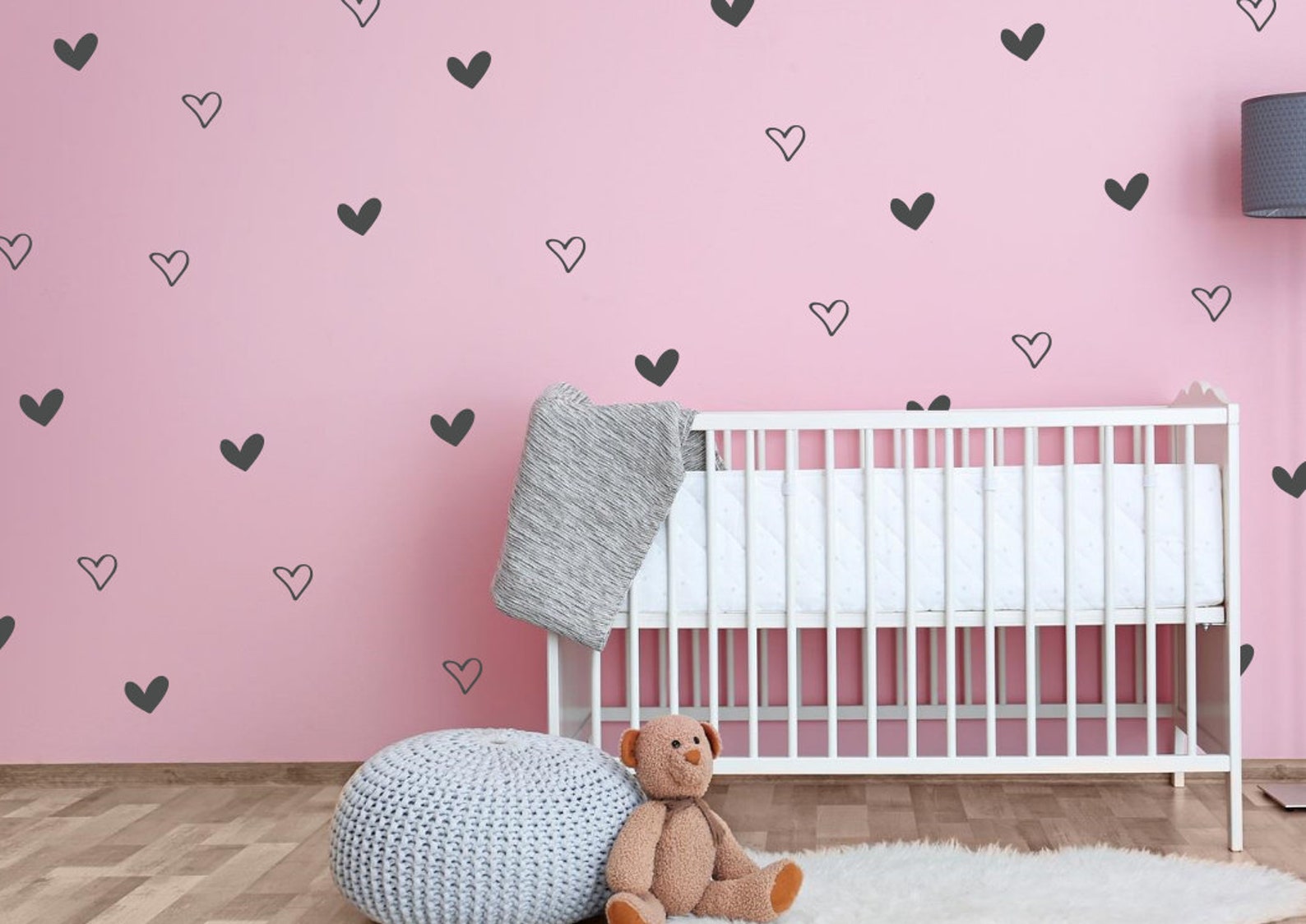 Heart Wall Decals- Hand Drawn Heart Decals- Heart Vinyl Decals- Heart ...