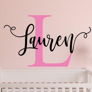 Girls Name Decal Girls Name Wall Decal Girls Name Nursery - Etsy