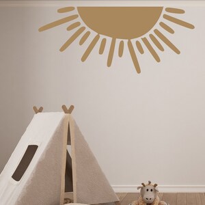 Half Sun Wall Decal - Half Sun Vinyl Decal - Half Sun Decal - Boho Sun ...