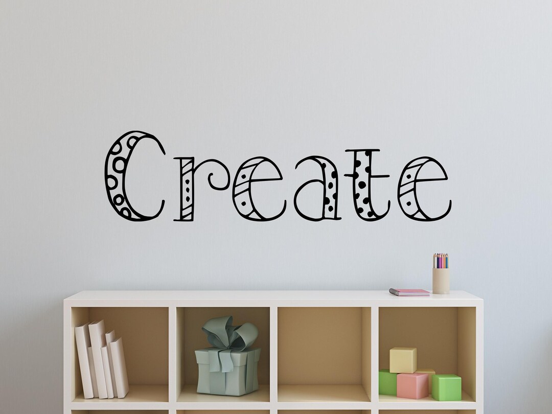 Create Wall Decal- Craft Room Wall Decal- Create Something Today- Art ...