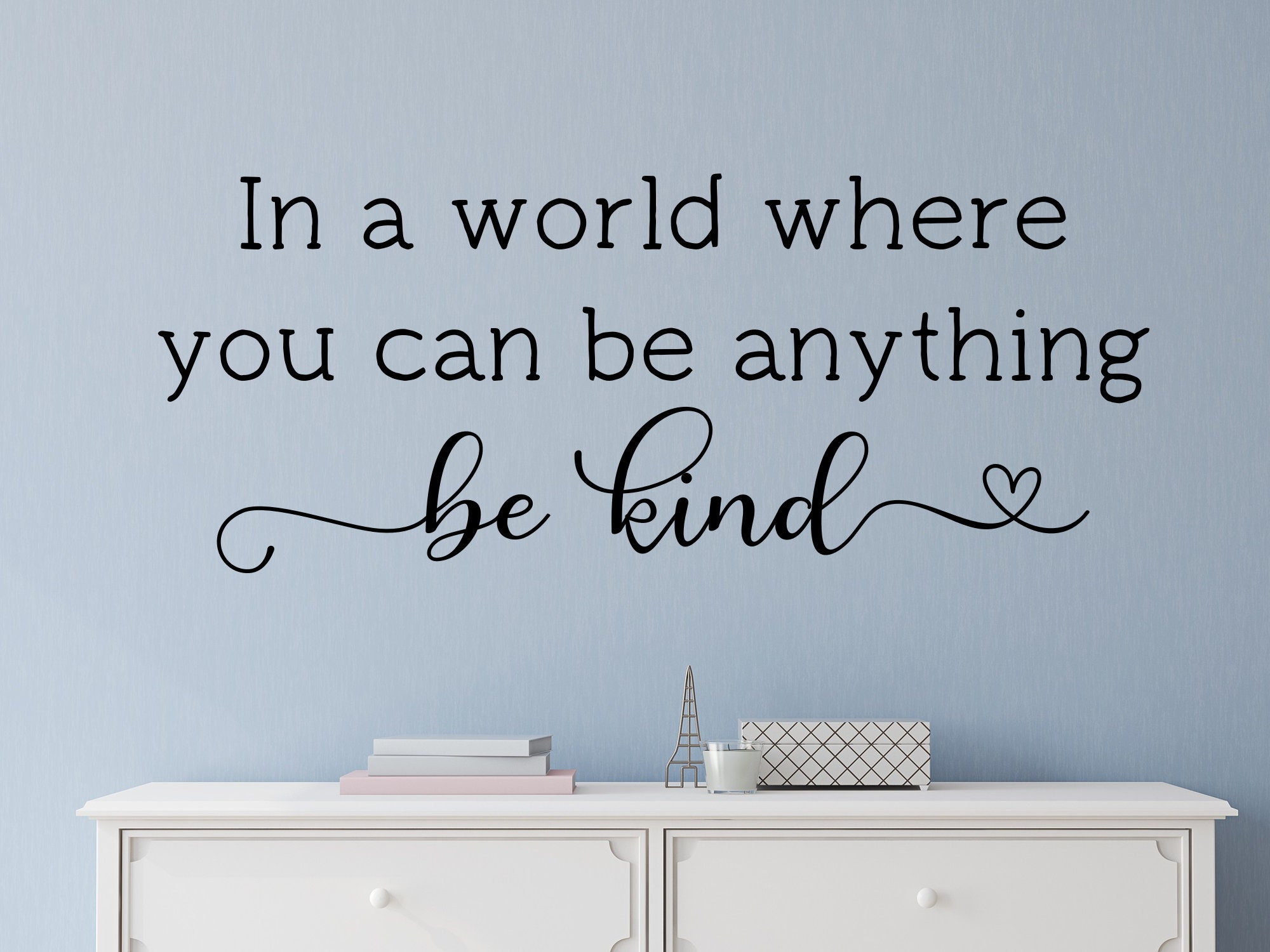 Kindness Wall Decal - Be Kind Wall Decal - in a World Where You Can Be ...
