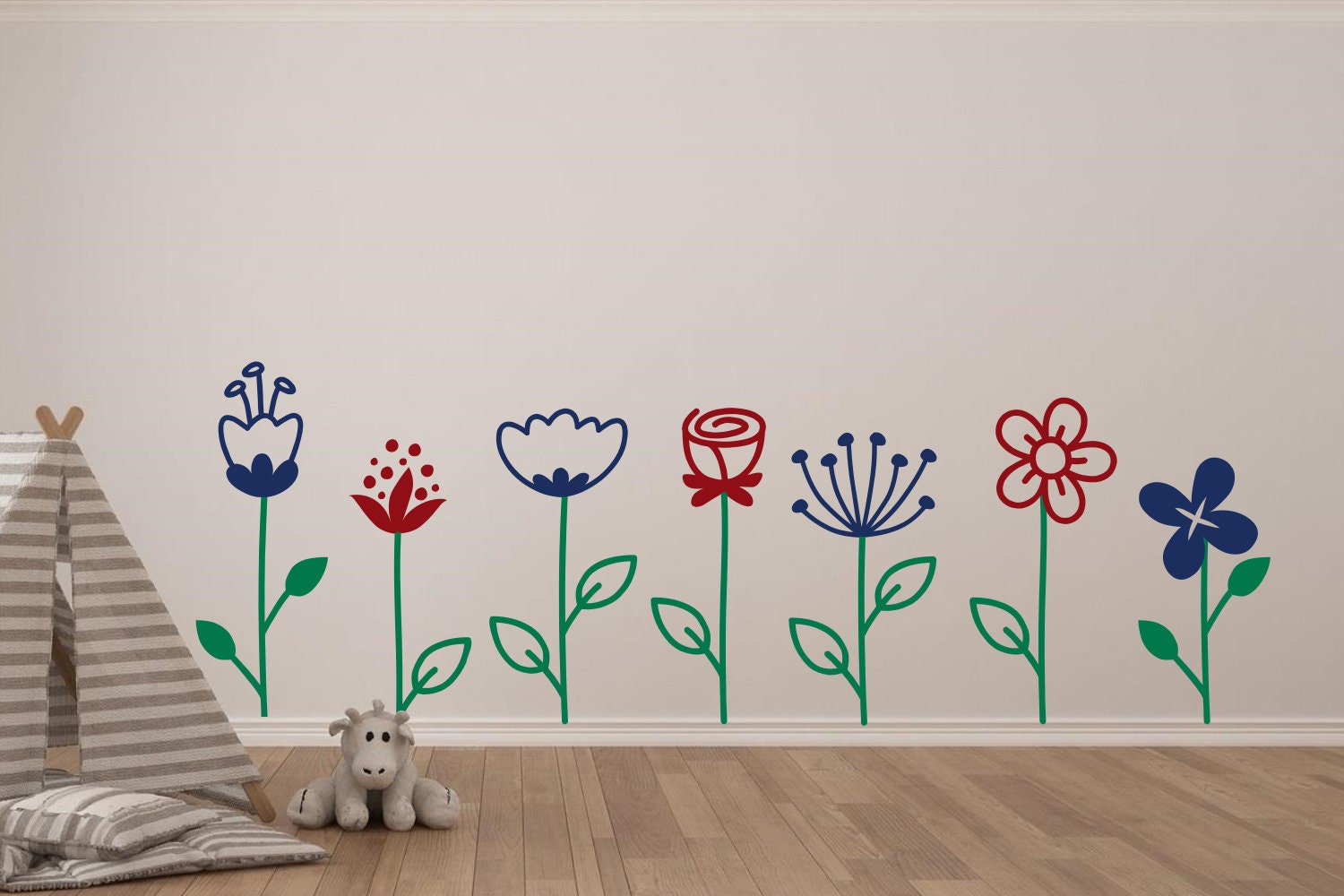 Flower Wall Decals Flower Decals for Girls Room Flower - Etsy