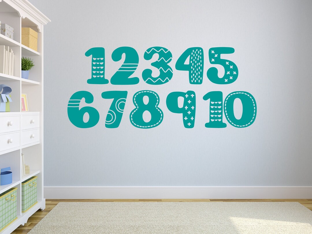 Number Wall Decals- Number Decals- 123 Decals- Number Wall Stickers ...