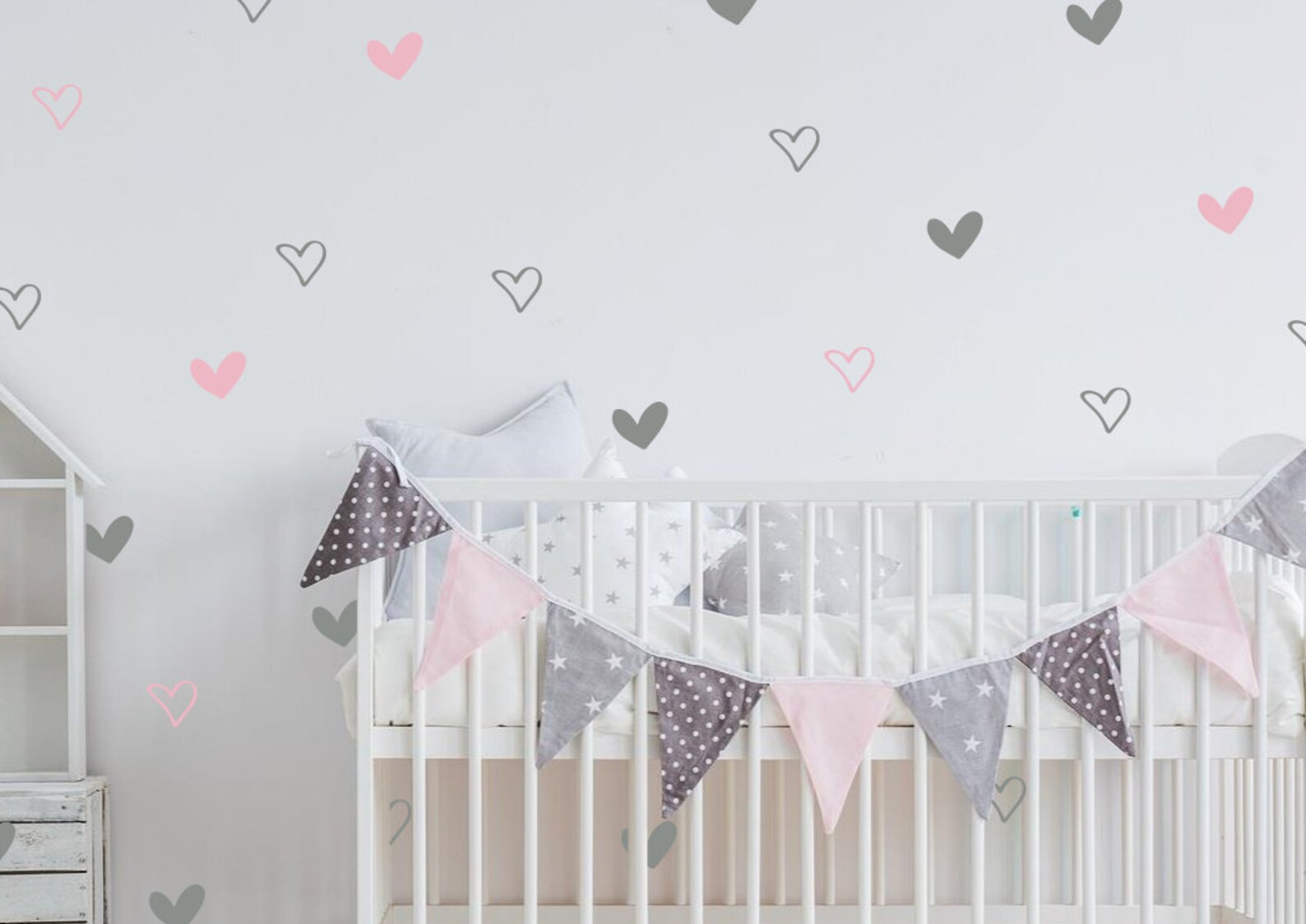 Heart Wall Decals- Hand Drawn Heart Decals- Heart Vinyl Decals- Heart ...