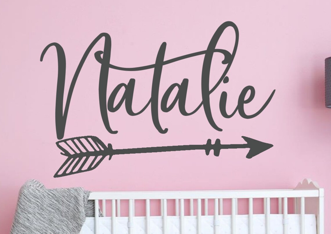 Arrow Name Decal Arrow Name Wall Decal Custom Name Wall | Etsy