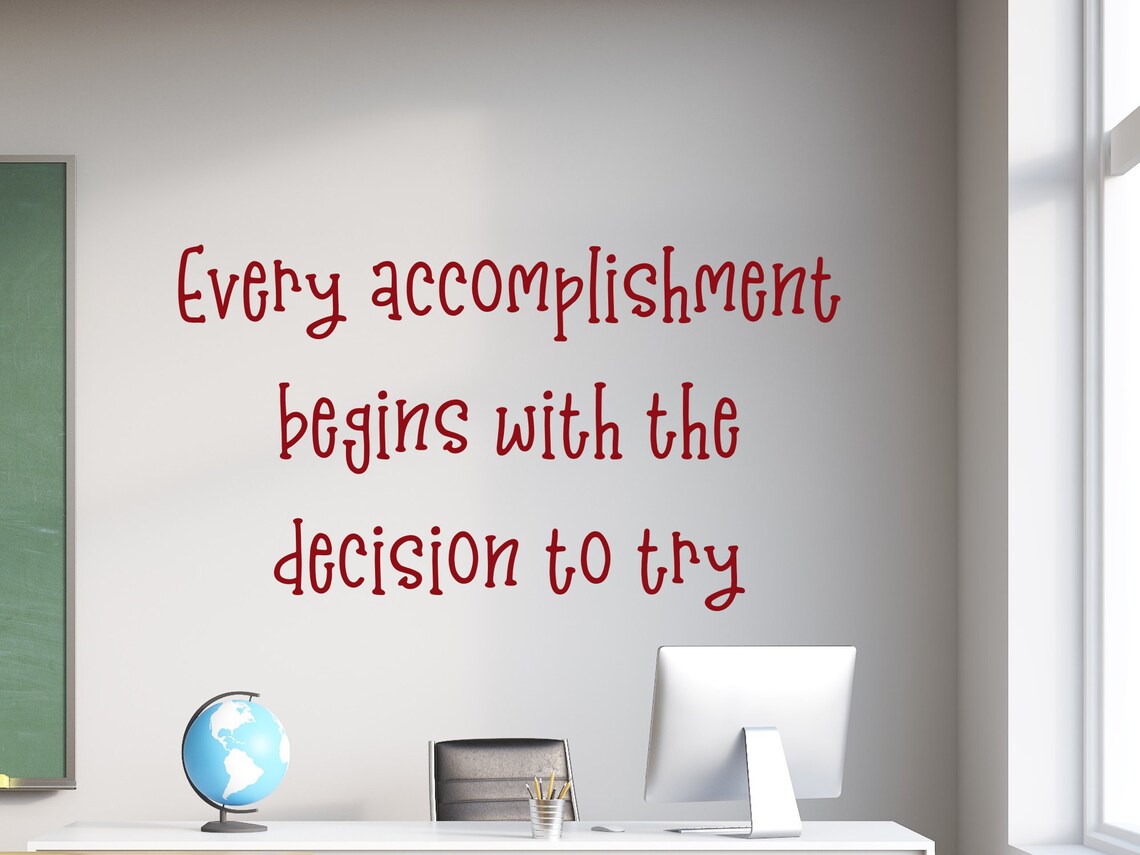 Motivational Wall Decal- Motivational Classroom Decal- Motivational ...