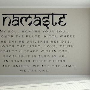 Namaste Wall Decal - Namaste Wall Decor - Namaste Decal - Namaste Wall ...