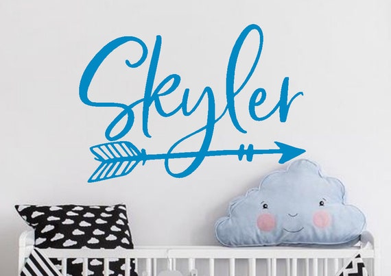 Arrow Name Decal Arrow Name Wall Decal Custom Name Wall | Etsy