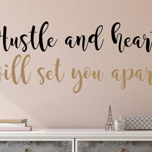 Hustle Wall Decal Hustle and Heart Hustle Wall Art Hustle - Etsy