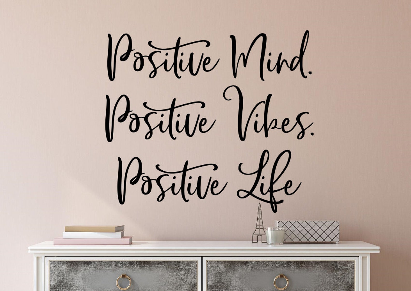 Positive Vibes Decal, Good Vibes Wall Decal, Positive Wall Quote ...