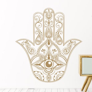 Hamsa Wall Decal- Hamsa Vinyl Decal- Hamsa Wall Art- Hand of Fatima ...