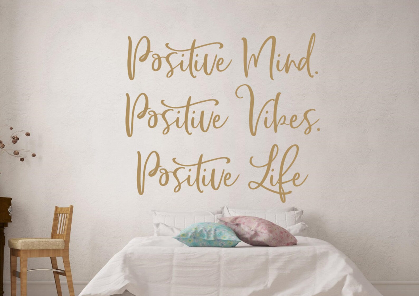 Positive Vibes Decal, Good Vibes Wall Decal, Positive Wall Quote ...