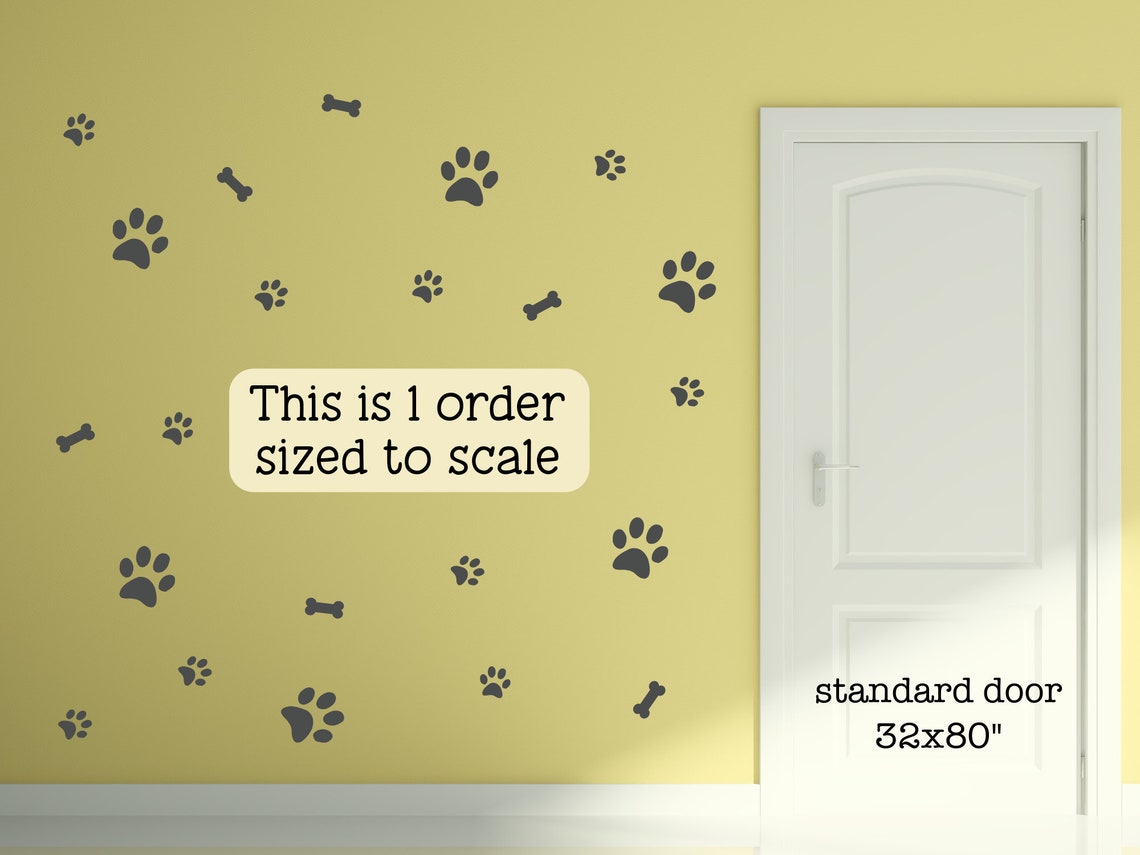 Dog Wall Decals Dog Wallpaper Dog Paw Wall Decals Dog - Etsy