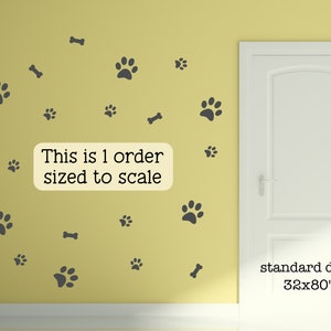 Dog Wall Decals - Dog Wallpaper - Dog Paw Wall Decals - Dog Paw Decals ...