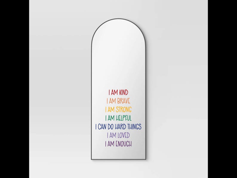 Rainbow Affirmation Decal: Positive Kids Mantra, I Am Kind - Etsy