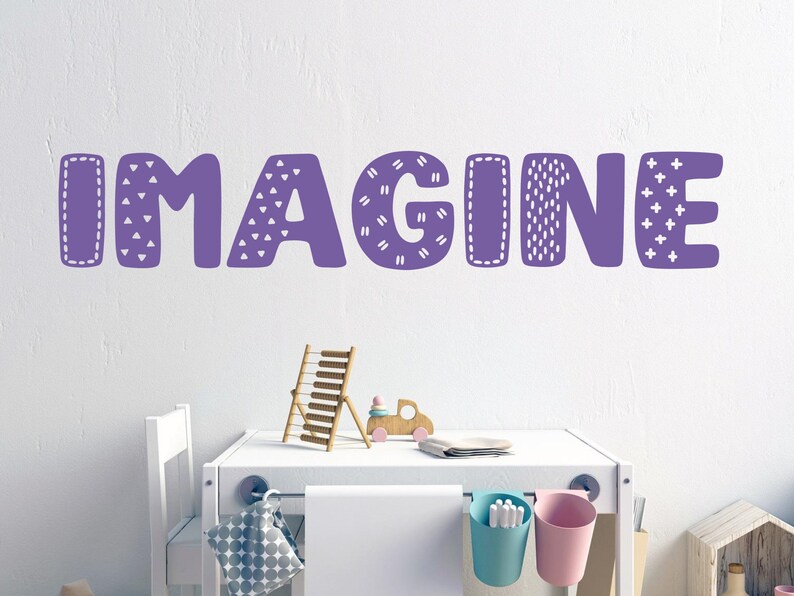 Imagine Wall Decal Playroom Wall Decal Imagine Decal | Etsy