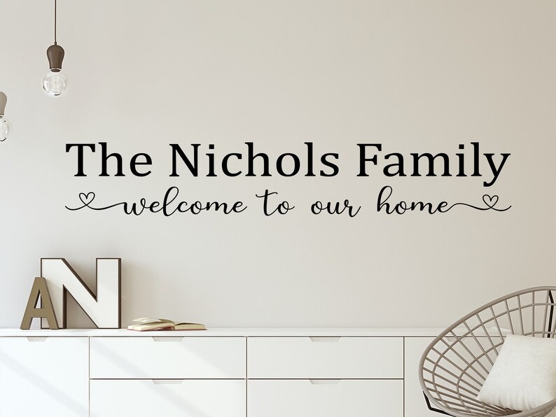 Welcome to Our Home Wall Decal Family Name Wall Decal | Etsy