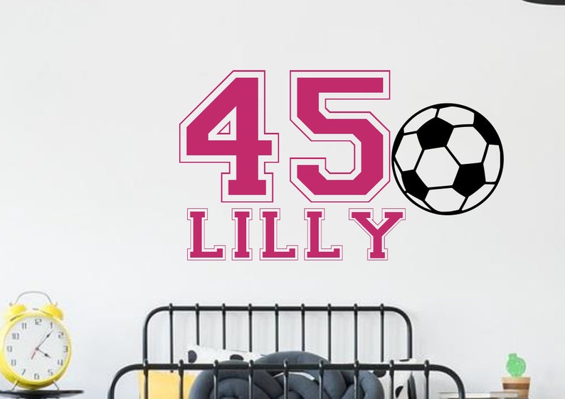Soccer Name Decal Soccer Wall Decal Soccer Custom Name - Etsy