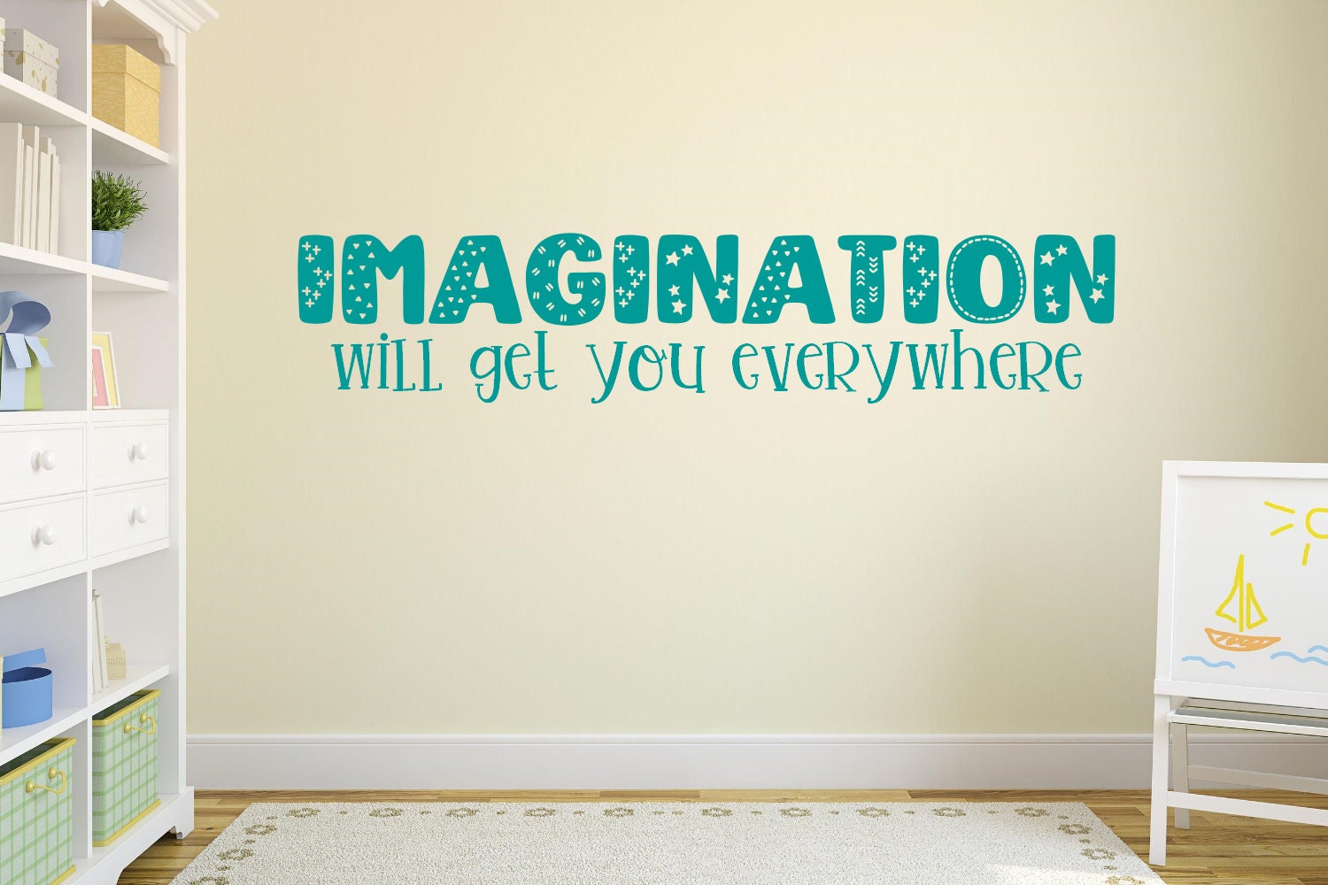 Imagination Wall Decal Imagination Will Get You Everywhere - Etsy