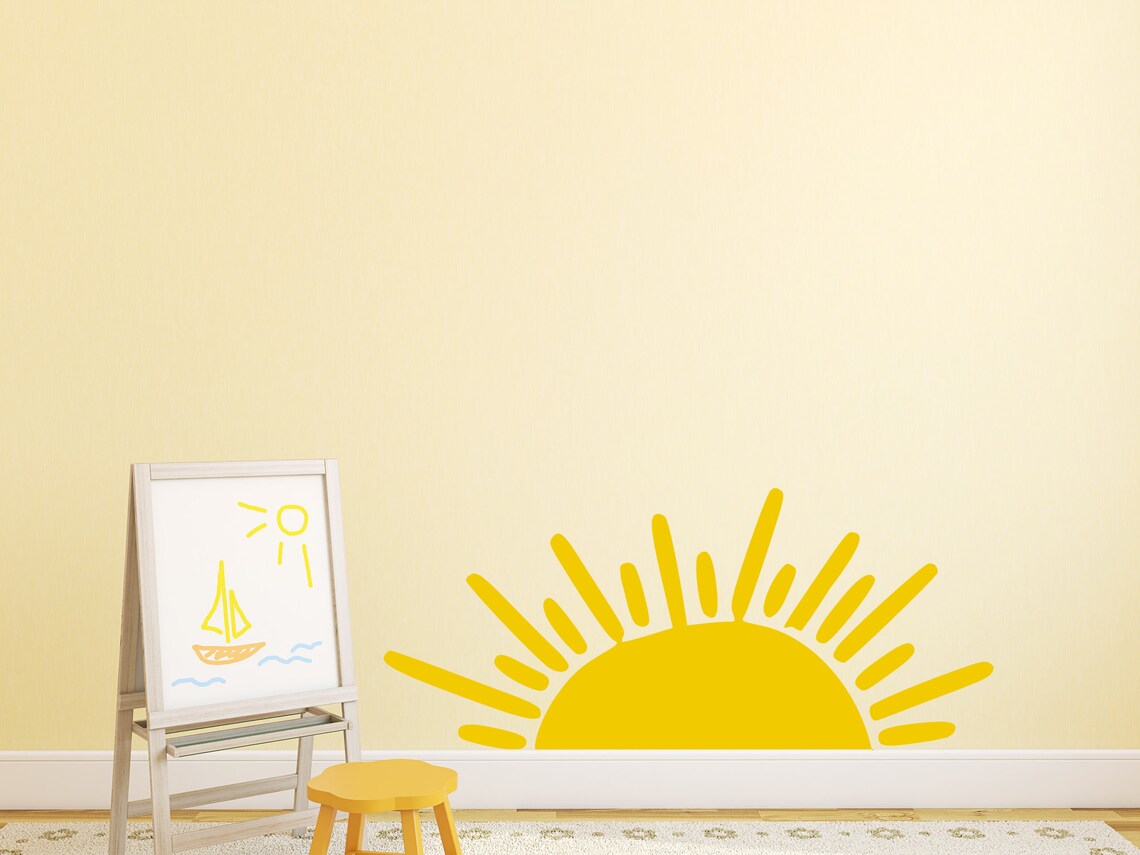 Half Sun Wall Decal Half Sun Vinyl Decal Half Sun Decal | Etsy