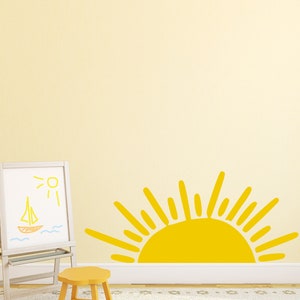 Half Sun Wall Decal - Half Sun Vinyl Decal - Half Sun Decal - Boho Sun ...