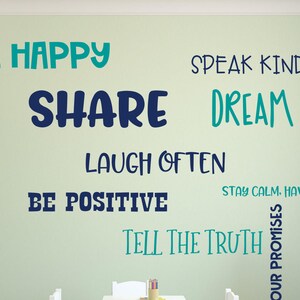 Word Collage Kids - Word Collage Wall Decal - Classroom Rules Decals ...