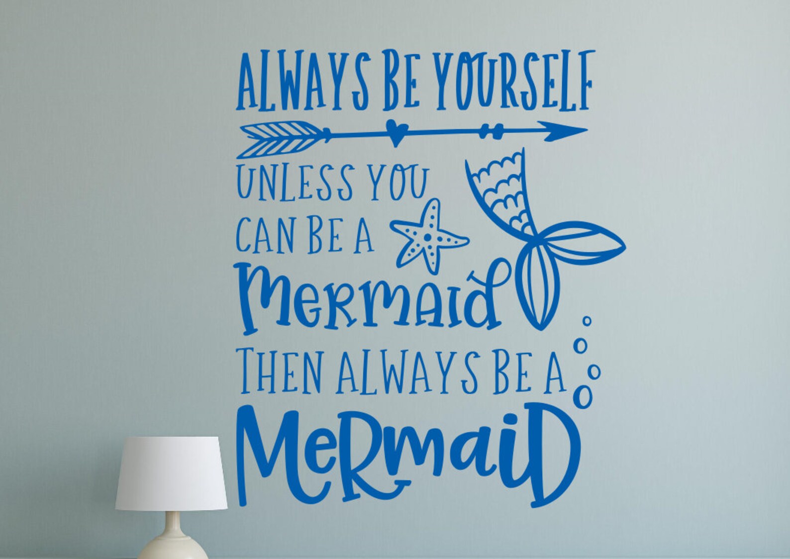 Mermaid Wall Decal- Mermaid Vinyl Decal- Girls Wall Decal- Mermaid Wall ...