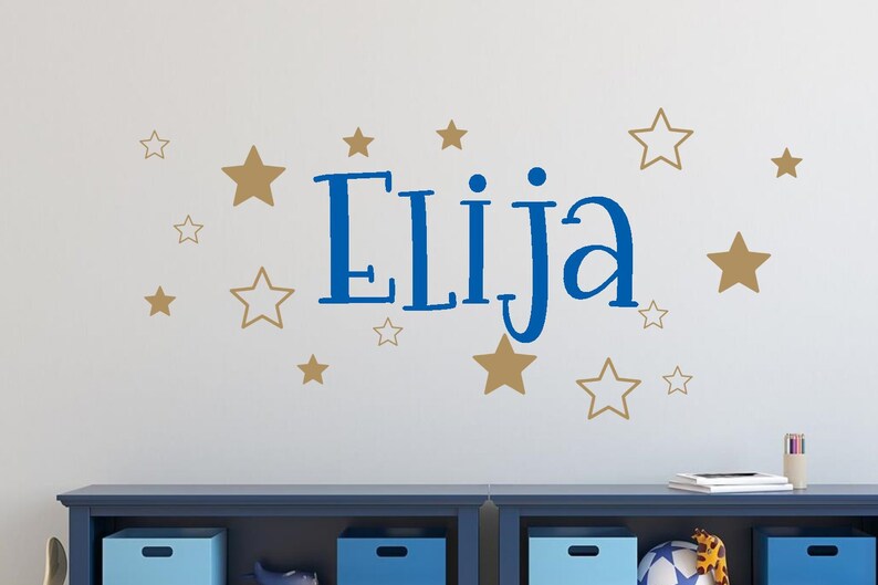 Name With Stars Wall Decal Name Wall Decal Stars Nursery - Etsy