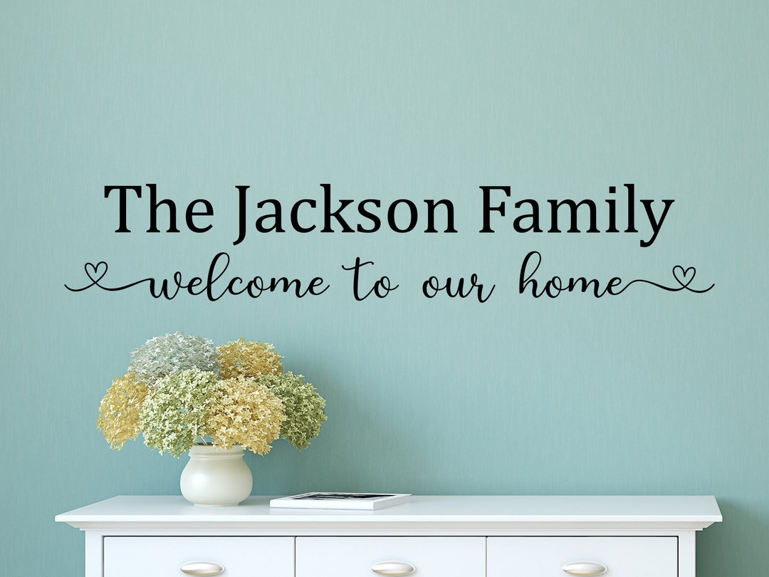 Welcome to Our Home Wall Decal Family Name Wall Decal Welcome Custom ...