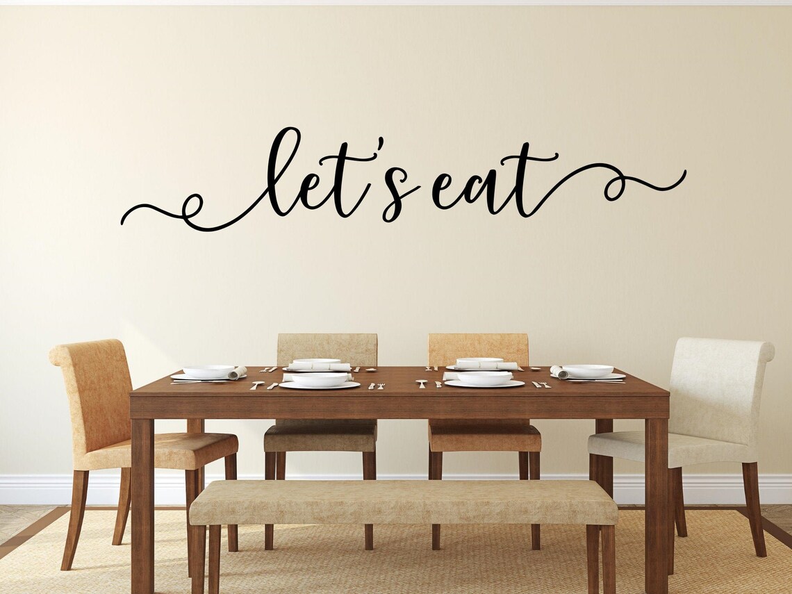 Let's Eat Wall Decal - Let's Eat Decal - Kitchen Wall Decal - Let's Eat ...