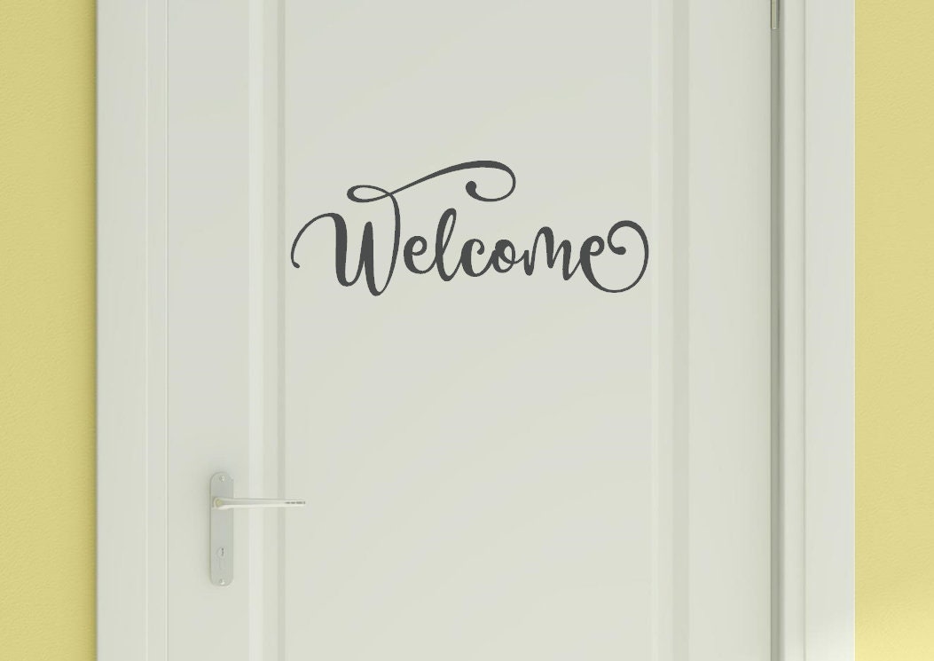 Welcome Wall Decal Welcome Wall Sticker Welcome Vinyl Decal - Etsy